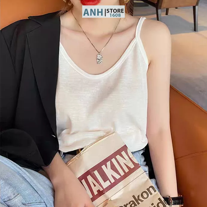 Áo thun 2 DÂY nữ chất xược phom suông nhẹ ANHSTORE , áo hai dây nữ chất thun xược mát , thời ...