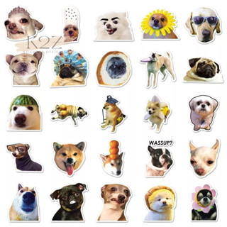 Gói 50 hình dán sticker mèo cute, chó vui nhộn chống nước, dán mũ bảo ...