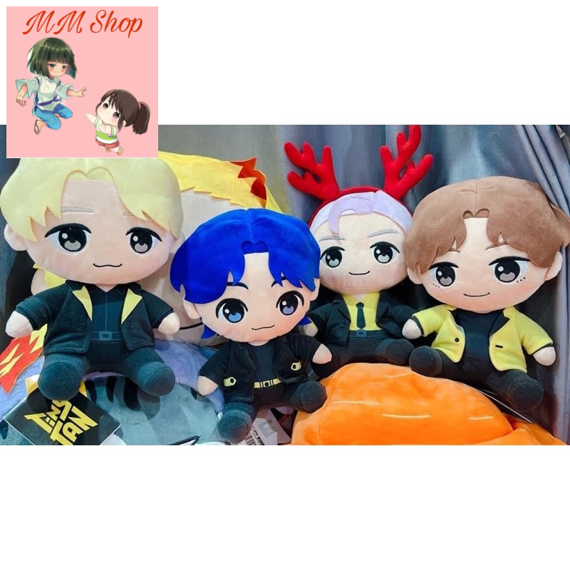 Gấu bông BTS chính hãng Sega BTS TinyTan Plush Doll Set Sit Down Butter Ver. Jimin Kook V Jin ...