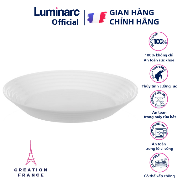 Đĩa (dĩa) thủy tinh sâu lòng Luminarc Harena 23cm L2785 | Hàng chính hãng | Shopee Việt Nam