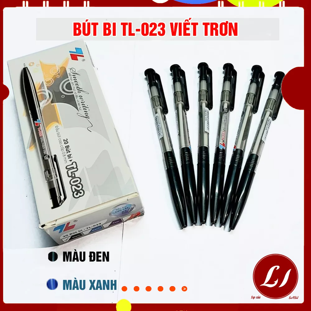 HỘP 20 chiếc Bút bi Thien Long TL-023 đầu 0.8 mm viết trơn, đều mực ...
