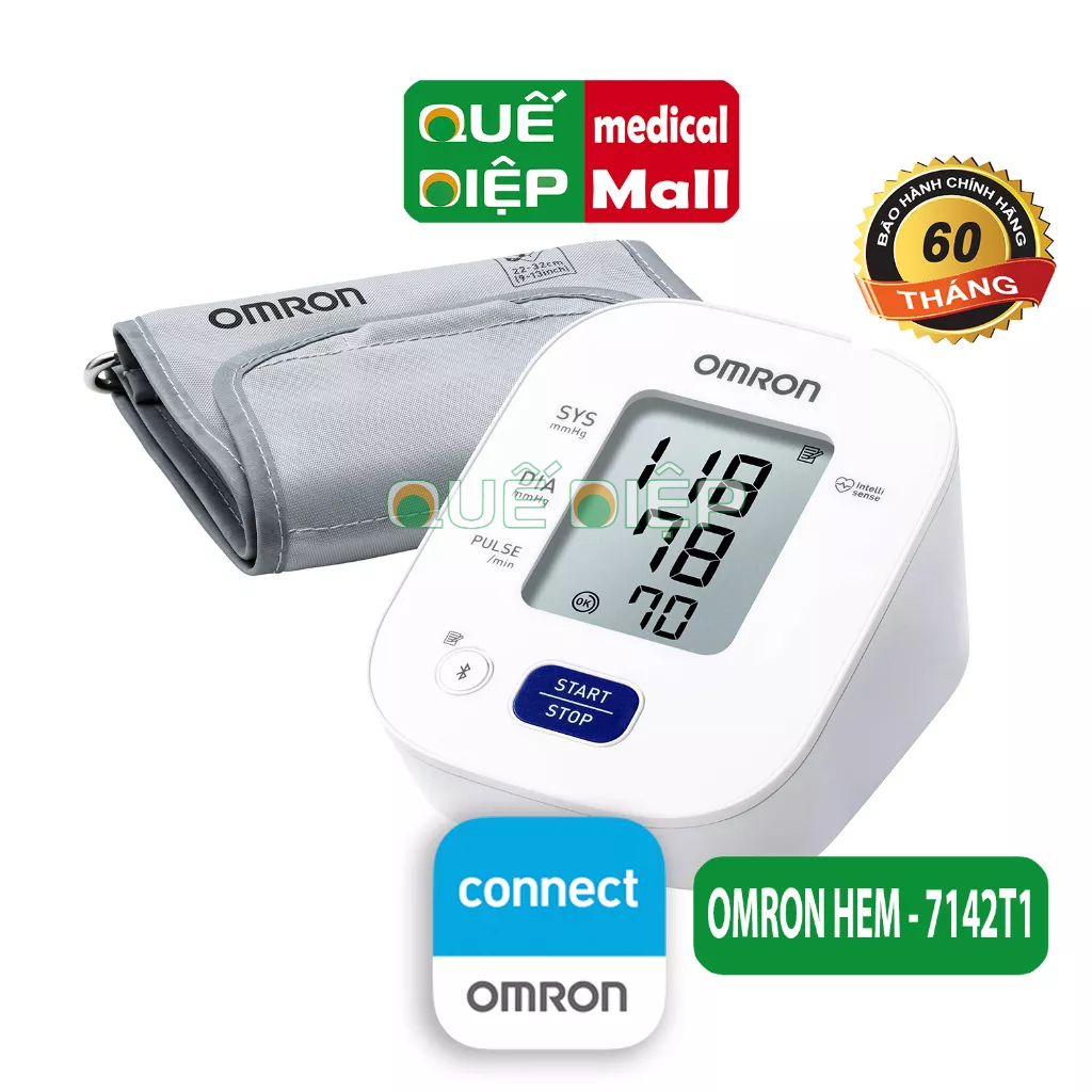 OMRON HEM-7142T2 - Máy đo huyết áp 7142T, bắp tay điện tử, Bluetooth ...