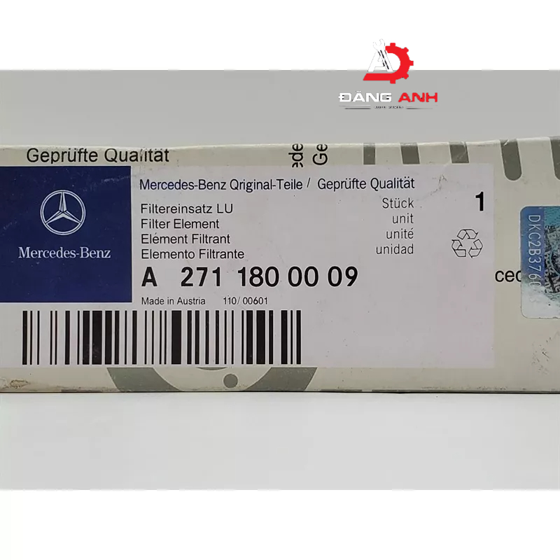 LỌC DẦU MERC C180 M271 2007 KOM mã A2711800009/109 A2711840125 ...