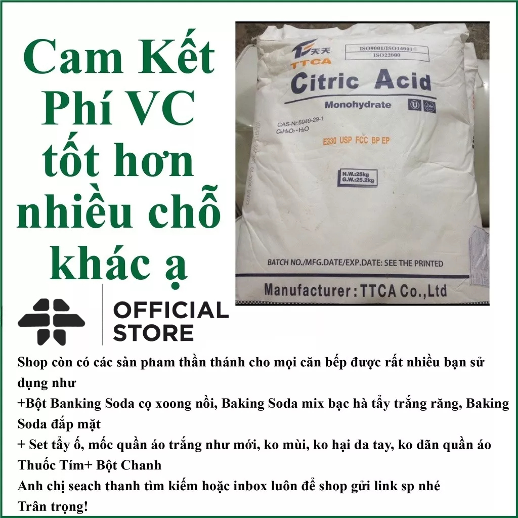 Axit chanh, axit citric, bột chanh, bột chua, tạo độ chua, điều chỉnh ...