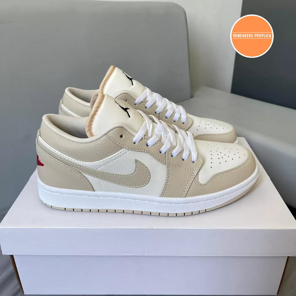 Giày Air Jordan 1 Low Sail Rattan University Red - BẢN CAO CẤP ...