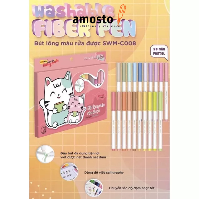 Bộ Bút 20 Màu Pastel Fiber Pen Colokit Thiên Long Chính Hãng | Shopee ...