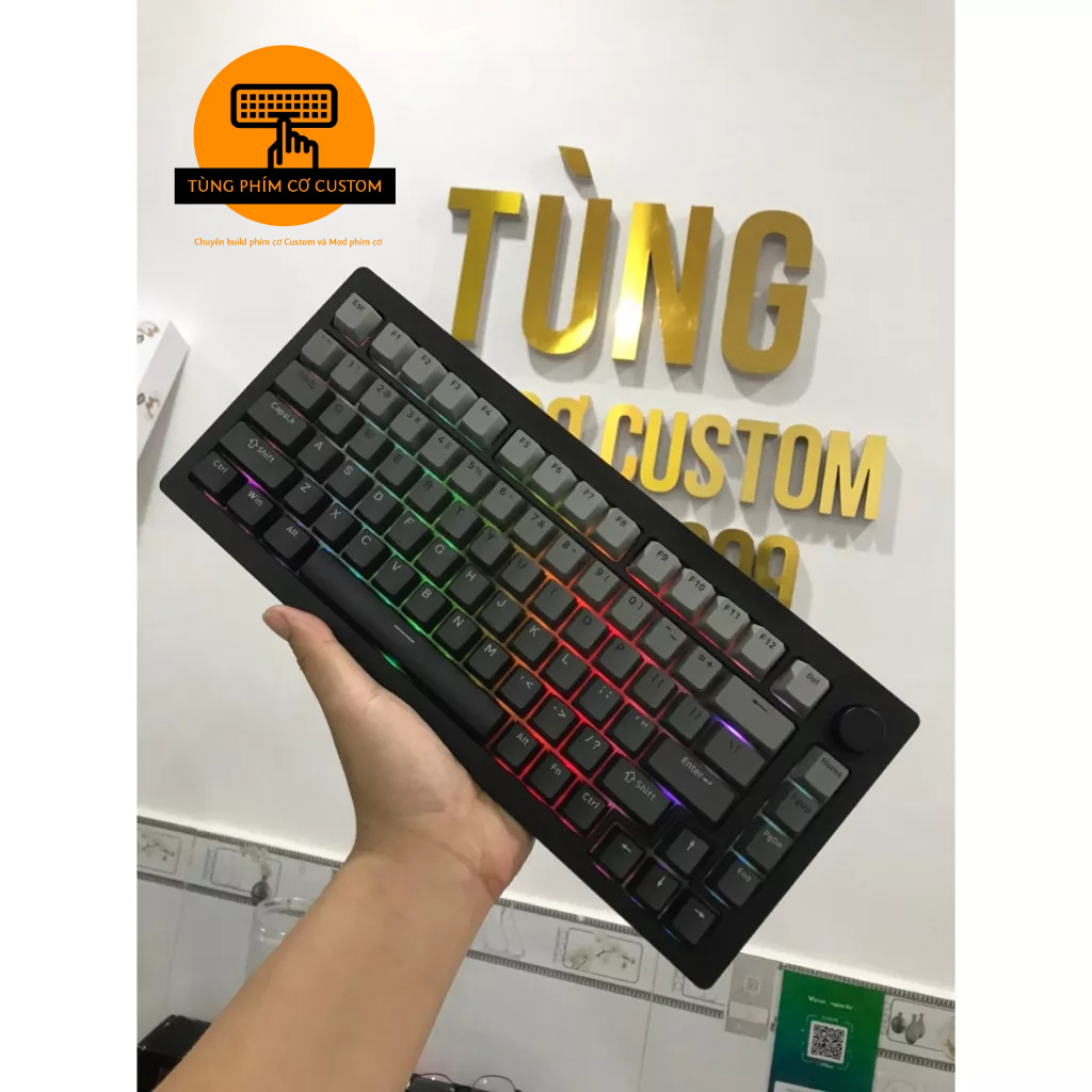 Bàn phím cơ M1w moongeek nhôm nguyên khối 3 mode đã full mod Tungcustom ...
