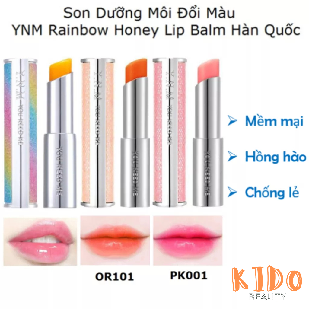 Son Dưỡng Môi Đổi Màu YNM Rainbow Honey Lip Balm 3g~3.2g thỏi son dưỡng mềm môi mờ thâm có màu ...