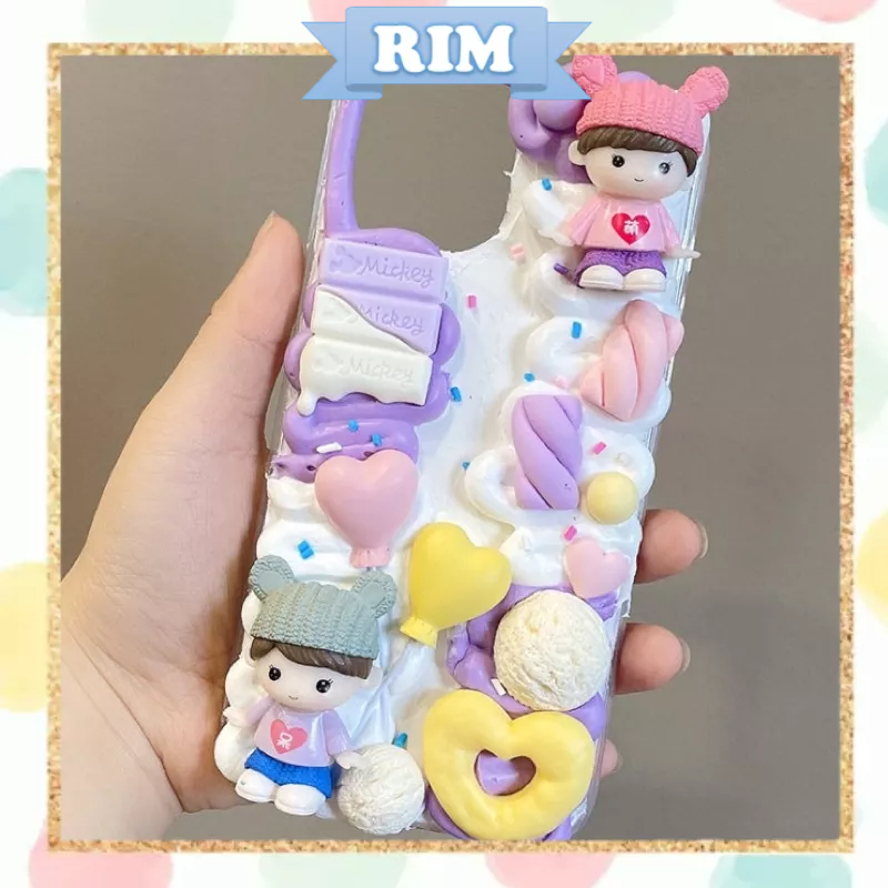 [SẴN] Bộ KIT keo kem trang trí ốp lưng điện thoại - KIT couple tím ...