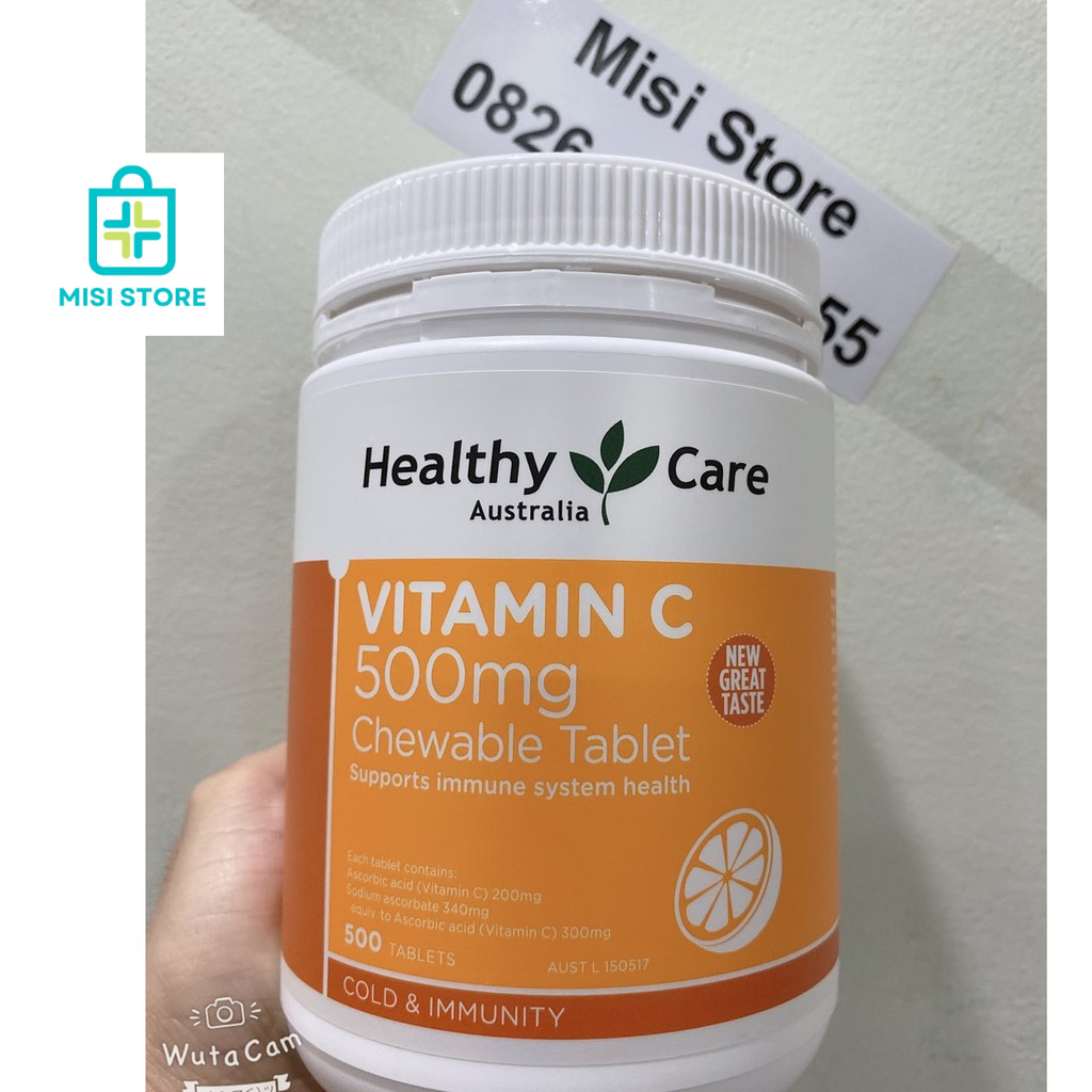 (date 2027) Viên nhai Vitamin C 500mg Healthy Care Úc, lọ 500 viên ...