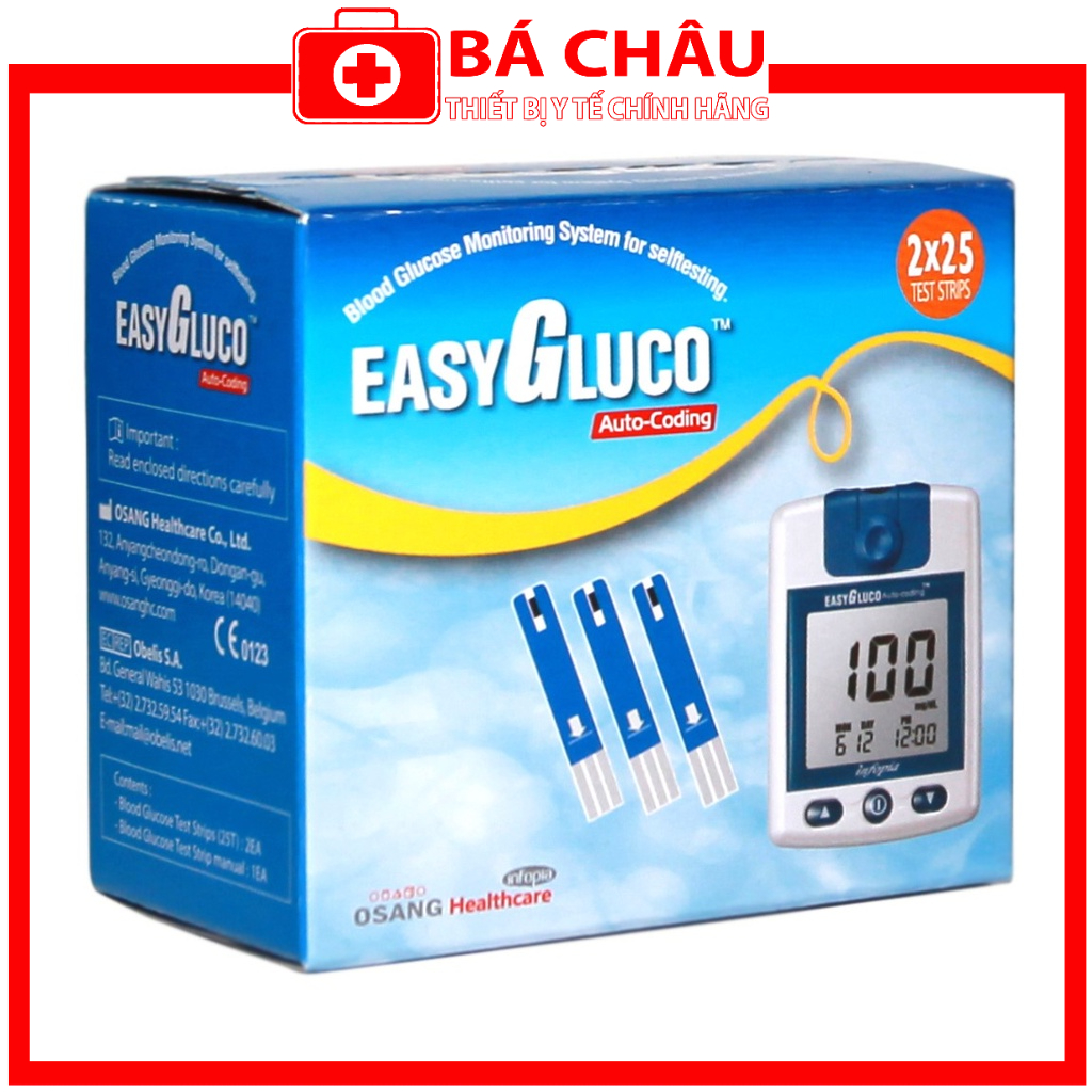 [CHÍNH HÃNG] EASY GLUCO (25 QUE HOẶC 50 QUE) - Que thử đường huyết sử ...