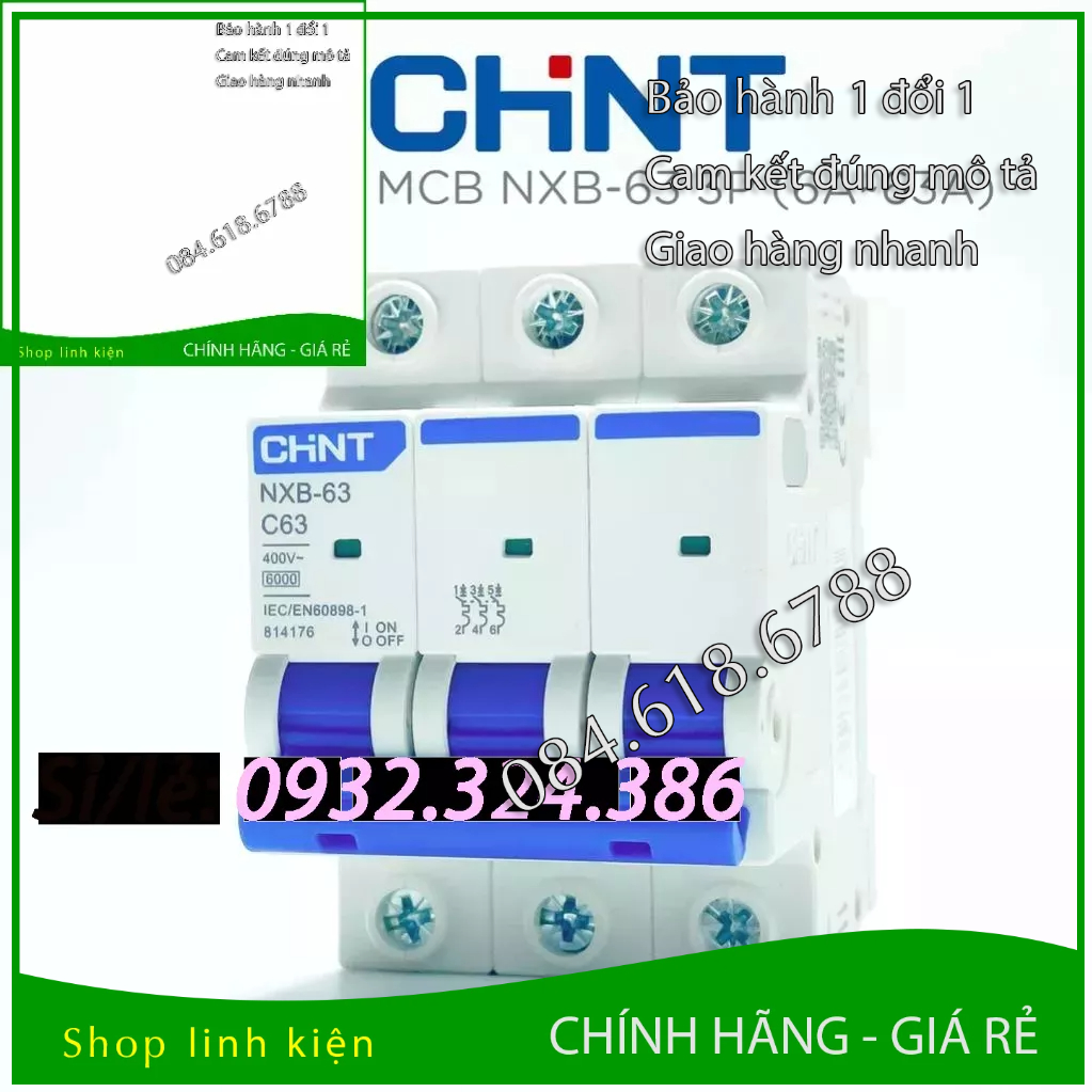 Aptomat MCB 3 Pha NXB-63 Chint 6A~63A Dòng Cắt 6kA (Hàng chính hãng) | Shopee Việt Nam