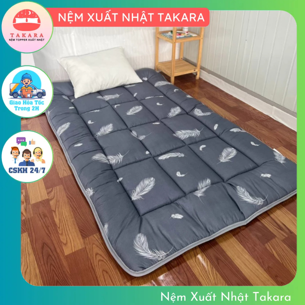 Topper bảo vệ nệm, đệm trải sàn bông dày 6cm, tấm bảo vệ nệm đủ size ...