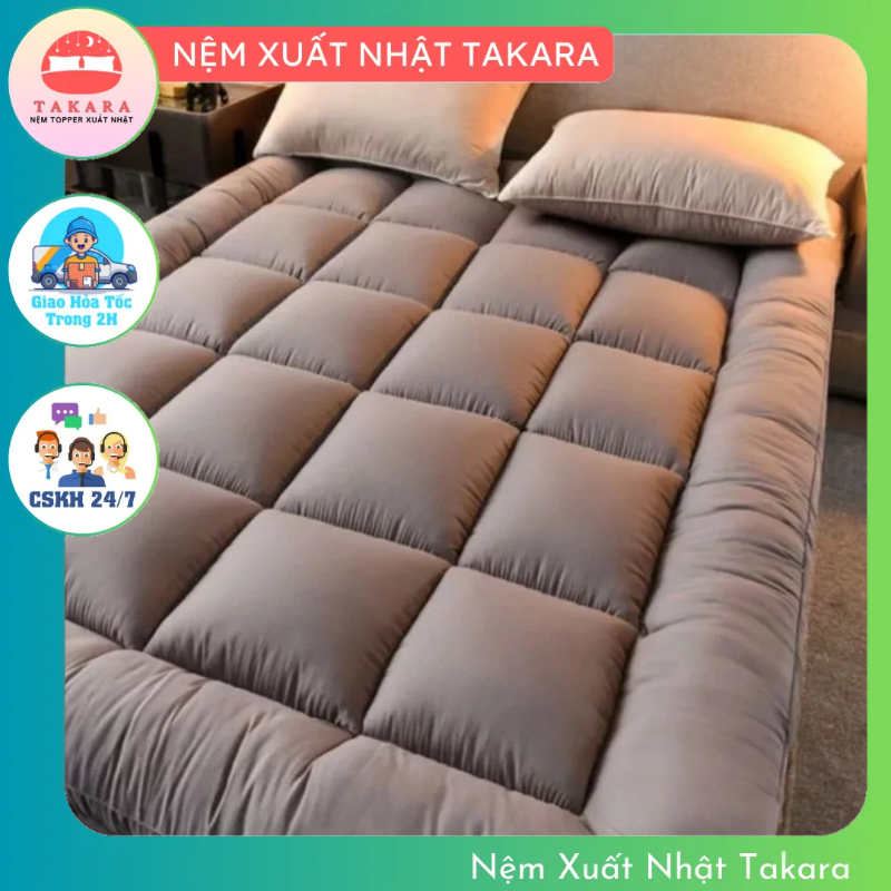 Nệm Topper, đệm trải sàn bông dày 6cm êm ái, nệm topper giá rẻ, tấm bảo ...