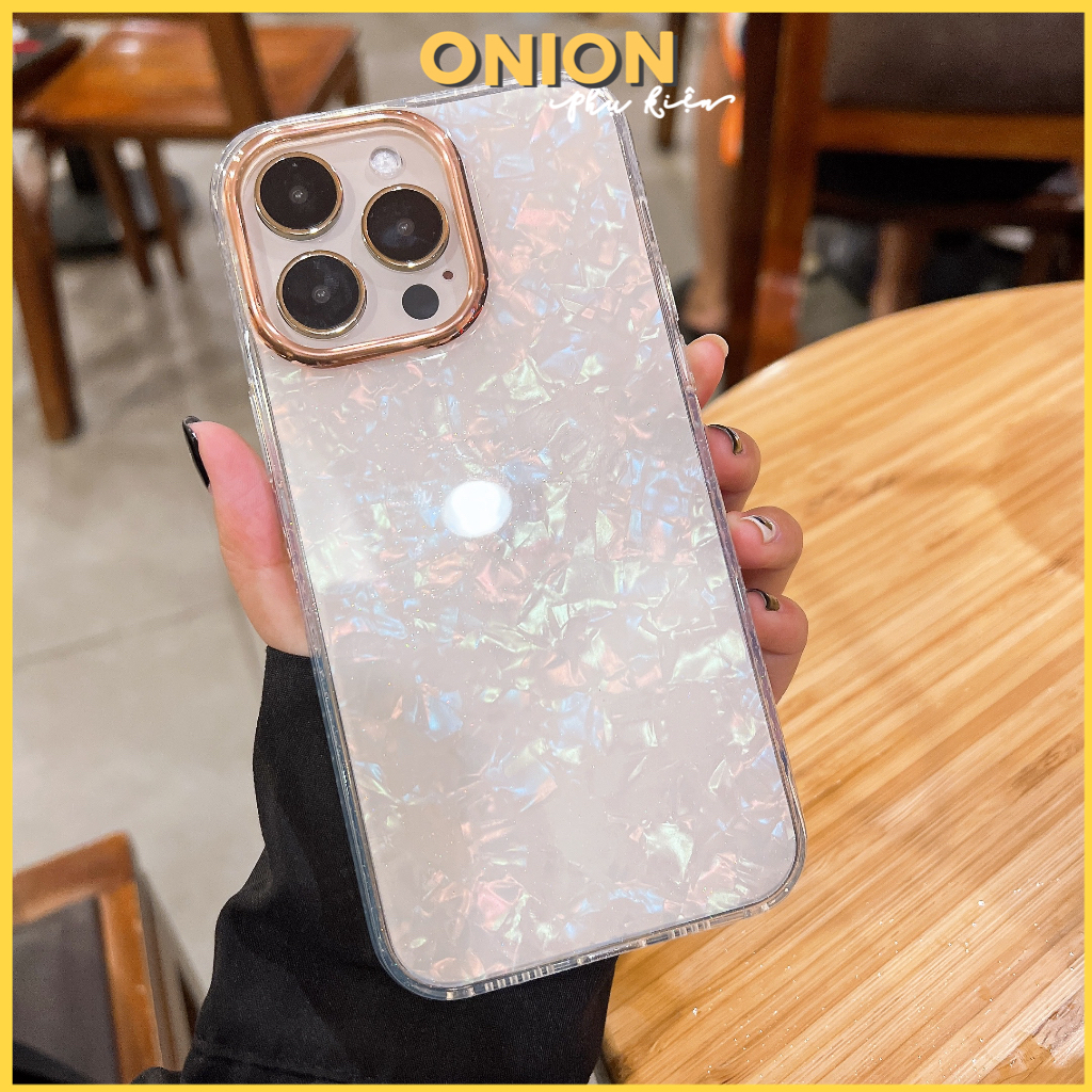 Ốp Vân đá trắng viền mạ cam dành cho iPhone Xsmax 11 12 13 14 Pro ...