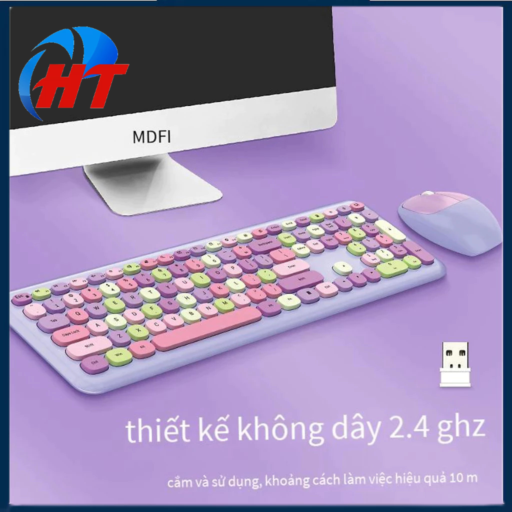 COMBO BÀN PHÍM VÀ CHUỘT 666 COLORFUL MOFII KHÔNG DÂY SỬ DỤNG CHO CÁC ...