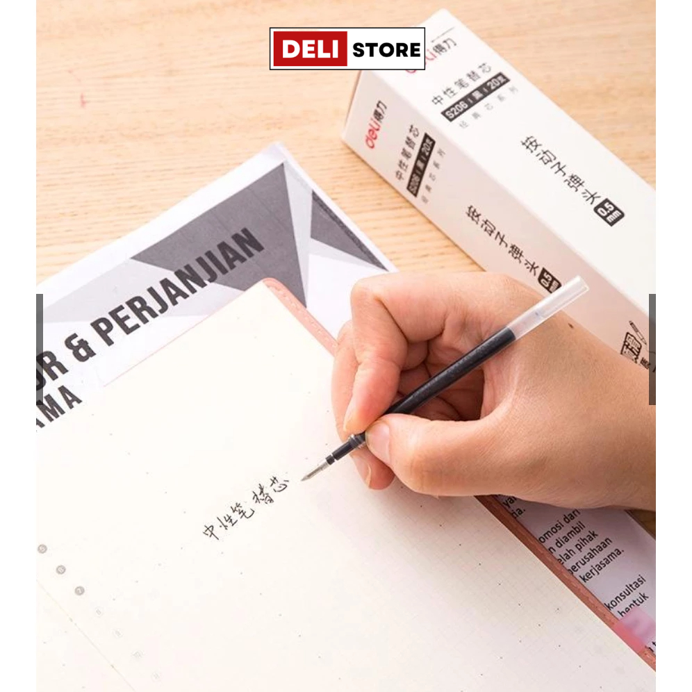 10 Ruột Bút Gel Deli 0.5mm Dùng Cho Bút Bi A575 Mực Trơn Tru S206 | Shopee Việt Nam