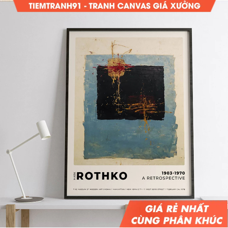 Tranh treo tường, Mark Rothko, Art Blue, Beige, Exhibition Poster ...