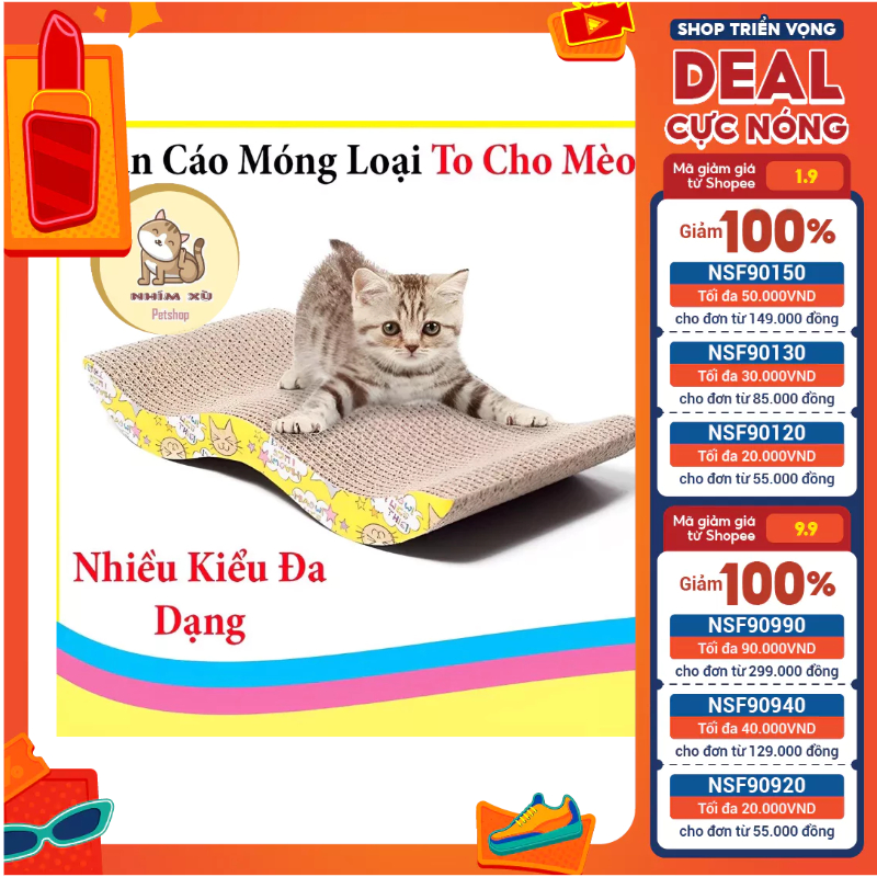 [SIÊU RẺ] BÀN CÀO MÓNG CHO MÈO KÈM GÓI CATNIP NHÍM XÙ PETSHOP | Shopee ...