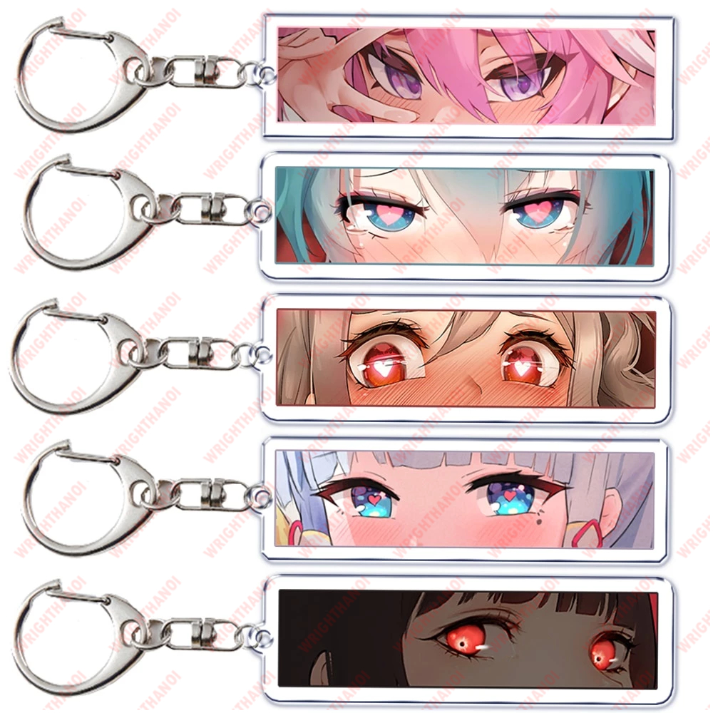 Móc Khóa Anime Waifu Girls Eyes, Double Sided Acrylic, Pendant Key Ring ...