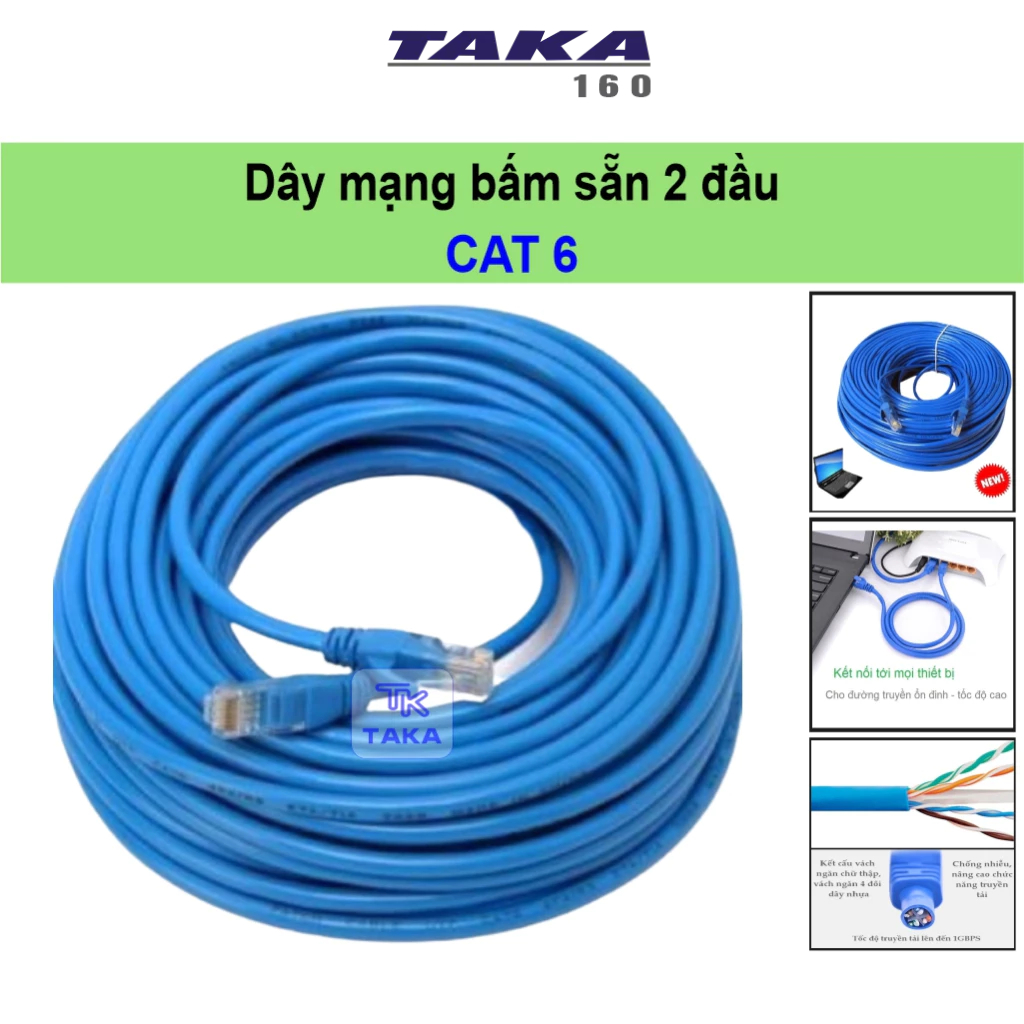 Dây mạng cat6e bấm sẵn 2 đầu 2m 3m 5m 10m dây cáp mạng lan chính hãng ...