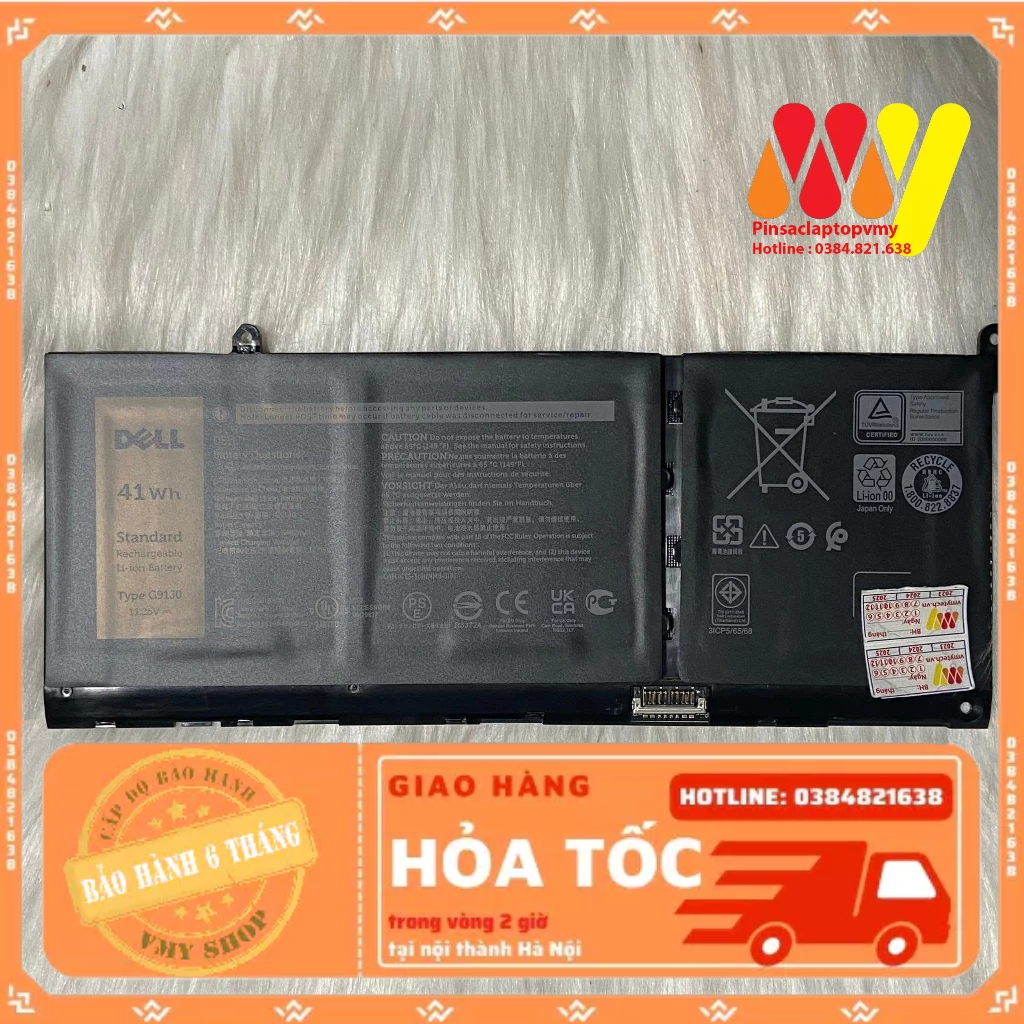 Pin Laptop Dell LATITUDE 3320 3420 3420 3520 V6W33 G91J0 (41W) Bảo hành ...