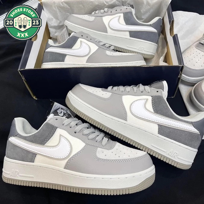 Giày Thể Thao AF1 xám lông chuột cổ thấp, Giày AF1 air force 1 smork ...