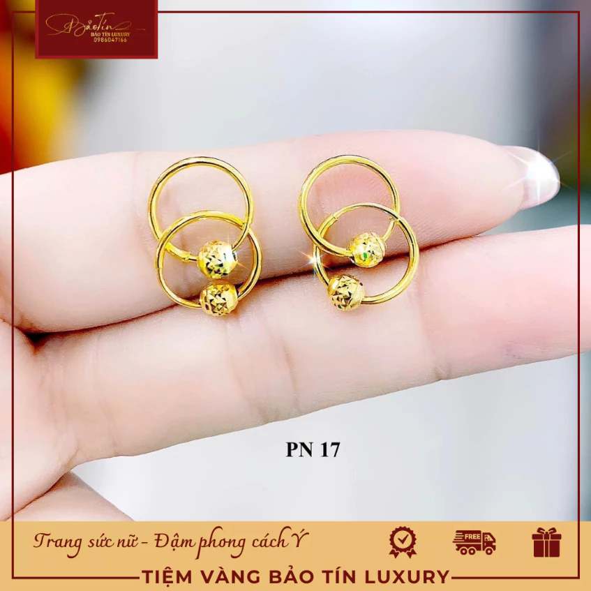 Khuyên Tai Và.ng Tây 10k Cho Bé - Bông Tai Cao Cấp Cho Bé Siêu Dễ ...