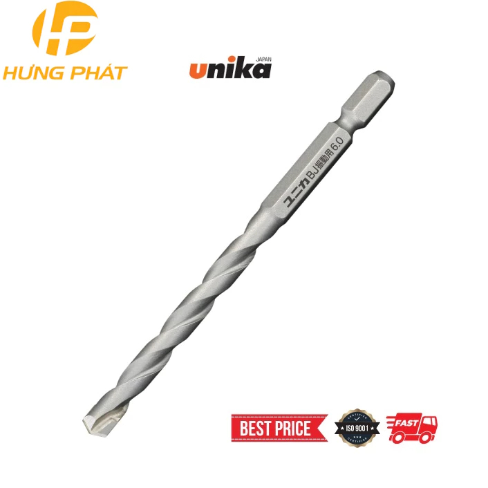 Mũi khoan bê tông, Tường gạch Unika Nhật chân lục giác mã BJ (dùng được cho máy khoan búa ...