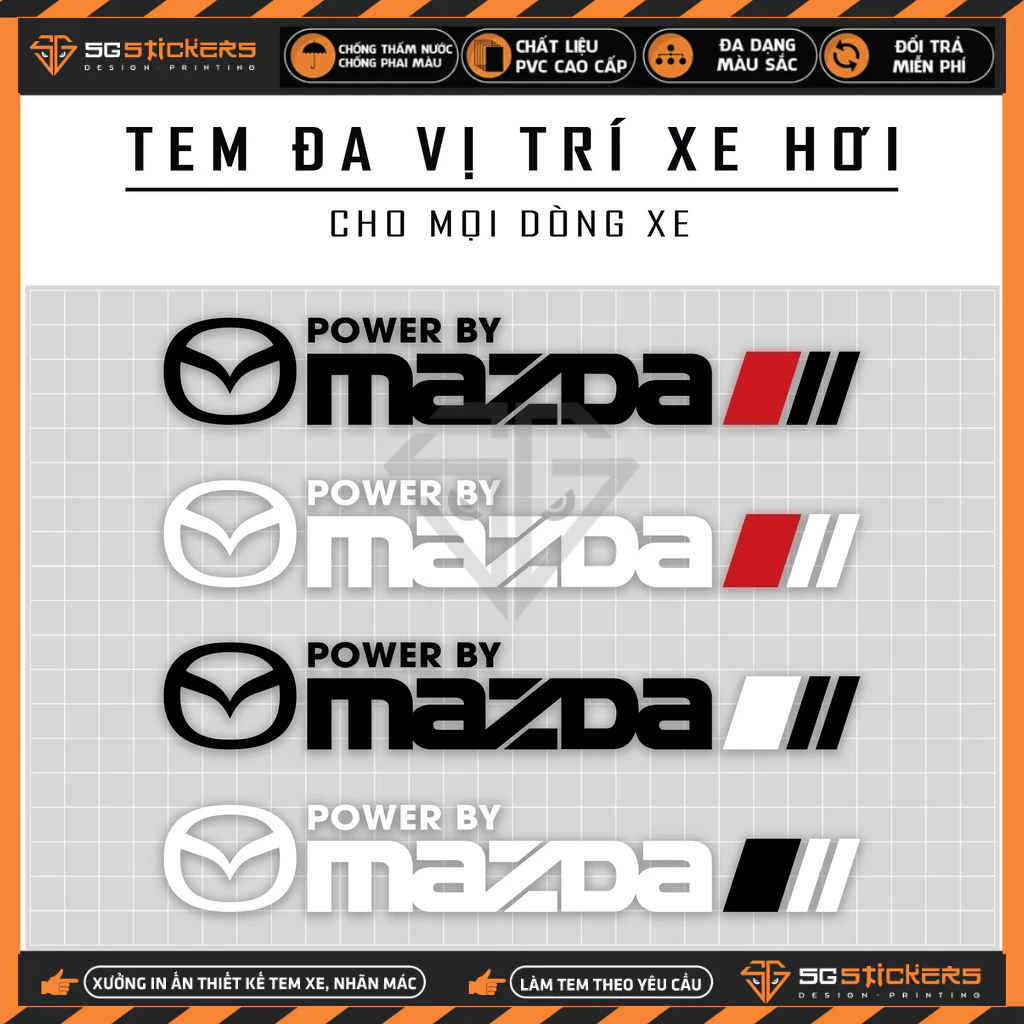 [1 Chiếc] Tem Dán Xe Ô Tô Logo Mazda | DVTOT-13 | Decal Team Sticker ...