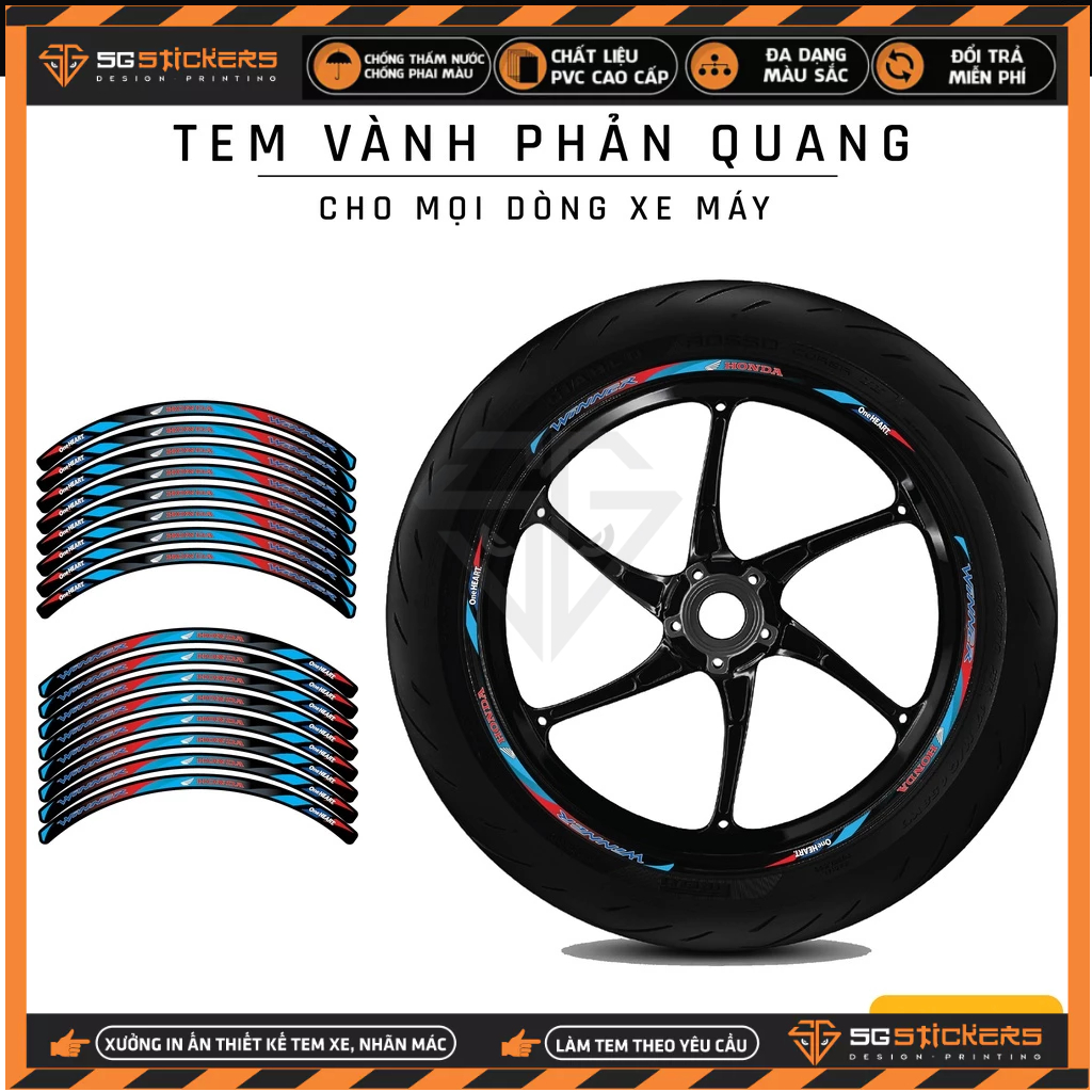 Tem Vành Phản Quang Cho Xe WINNER | TV33 | Decal Dán 2 Bánh Xe Chống ...