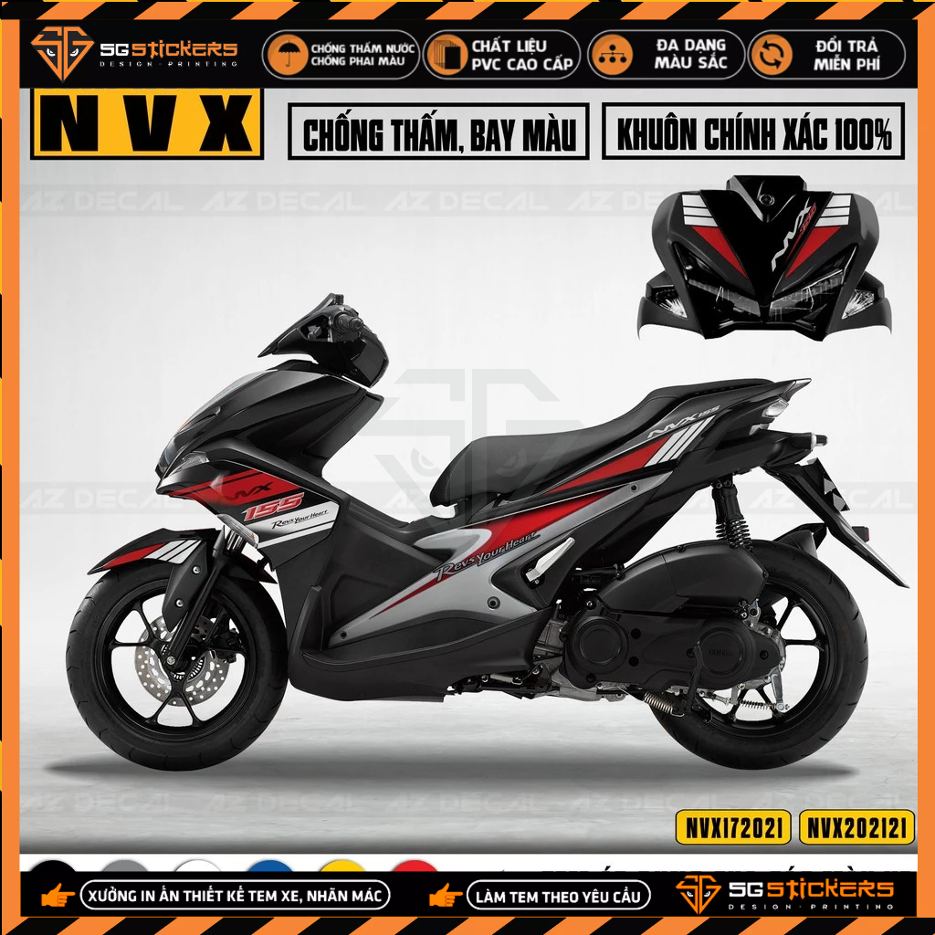 Tem Rời Xe Yamaha NVX Các Đời 2017 - 2021 | NVX21 | Decal Dán Xe Chống ...