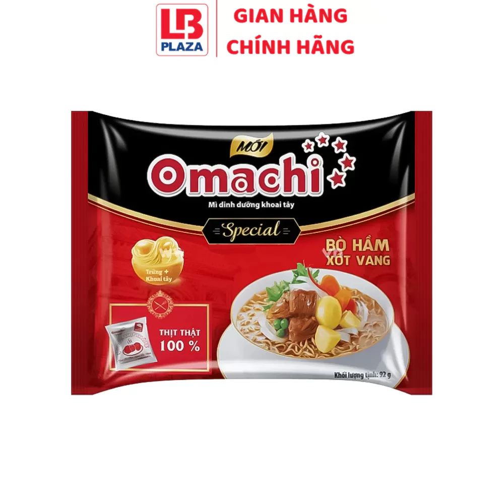 Mì Omachi Special 92g bò hầm sốt vang | Shopee Việt Nam