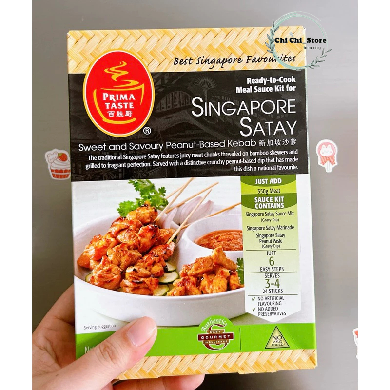 Gói gia vị Satay Singapore Prima Taáte ( thịt xiên nướng ) | Shopee ...