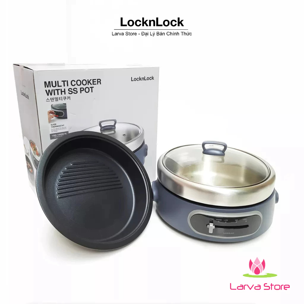 Nồi Lẩu Điện Đa Năng Kèm Khay Nướng LocknLock Multi Cooker EJP542 ...