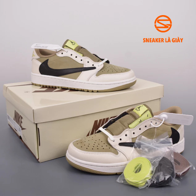 Giày Air Jordan 1 Low Travis Scott Golf Olive FZ3124-200 - BẢN CAO CẤP ...