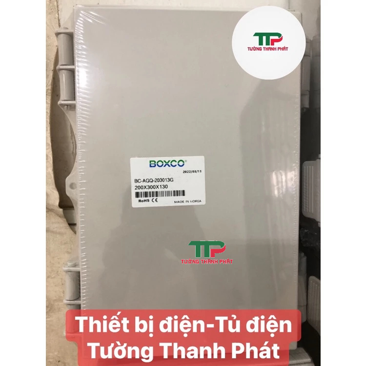 Tủ điện nhựa ABS 200x300x150 chống nước IP67- BOXCO (BẢNG LỀ ĐÚC, KHOÁ ...