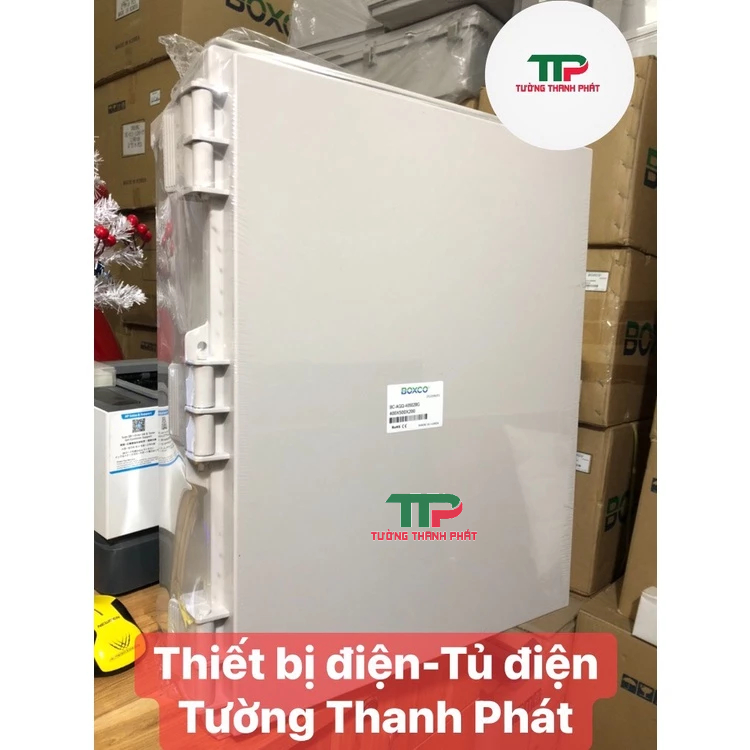 Tủ điện nhựa Boxco ABS 400X500X200 chống nước IP67 (BẢNG LỀ ĐÚC, KHOÁ ...