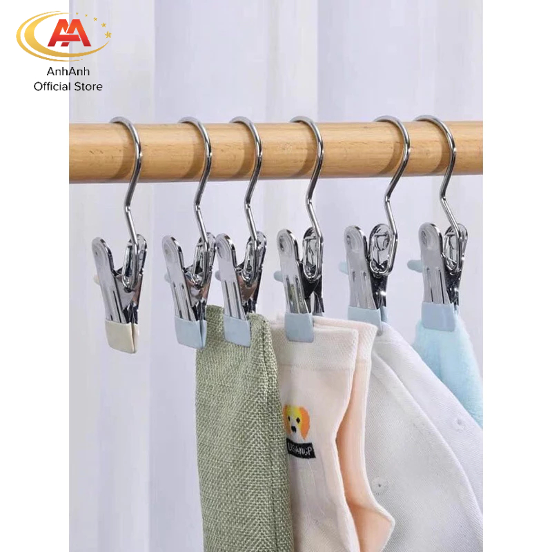 Bộ 10 móc kẹp ilox AnhAnh chuống tuột chống bay có bọc cao su | Shopee ...