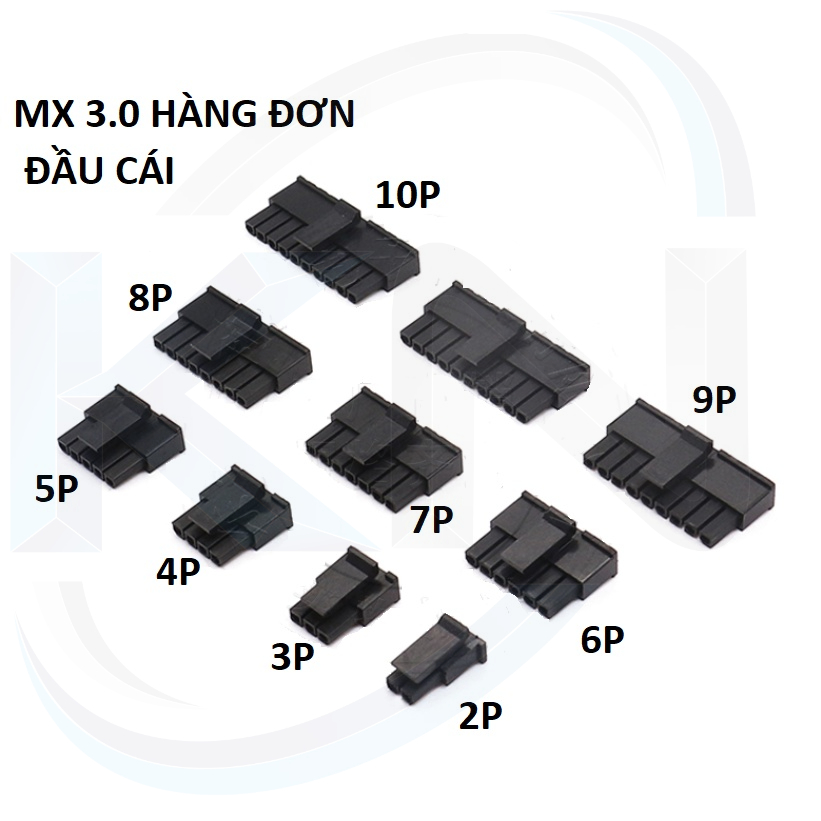 KO DÂY-HÀNG ĐƠN-ĐẦU CÁI-Đầu nối MX 3.0mm/khoảng cách tâm 2 cos, đầu cái (Giá đã bao gồm cos) (# ...