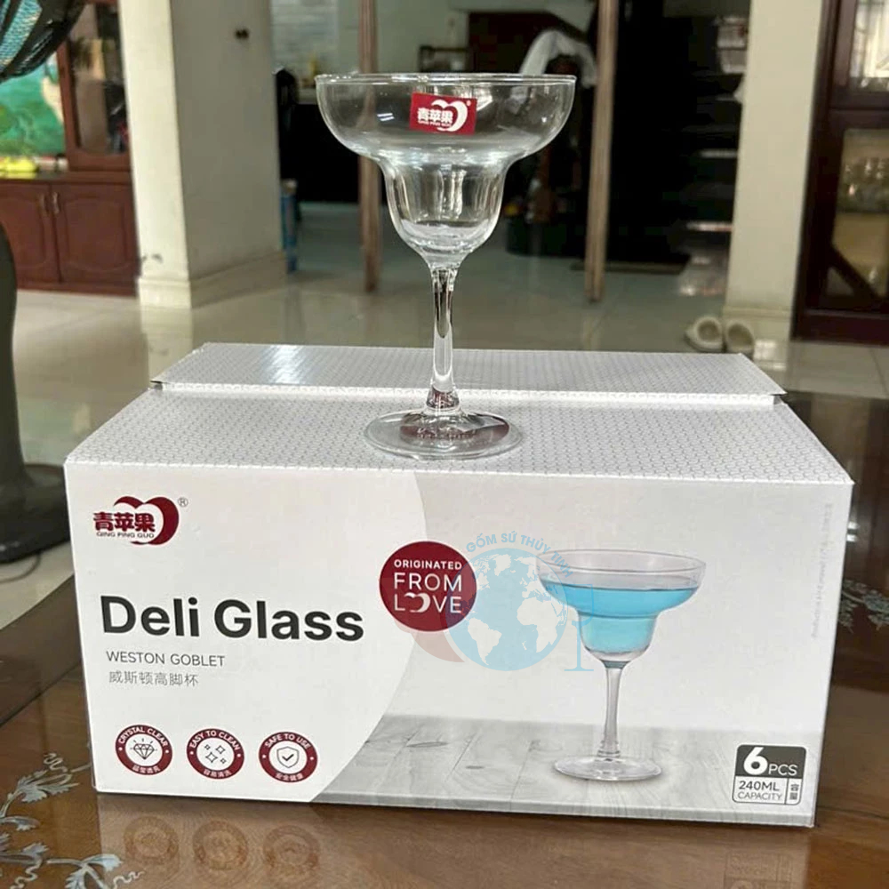 Hộp 6 ly martini kiểu cao cấp -J1529/ 6 Ly thủy tinh 240ml / 6 ly thủy ...