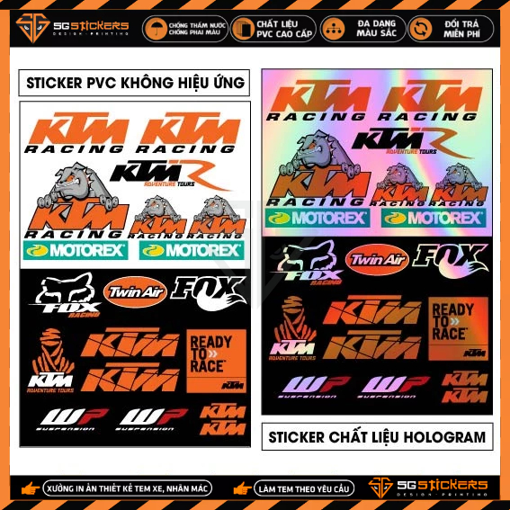 Tem Sticker KTM Racing 1 Đổi Màu Motorex Foxx | Team Decal Hình Dán Cực ...
