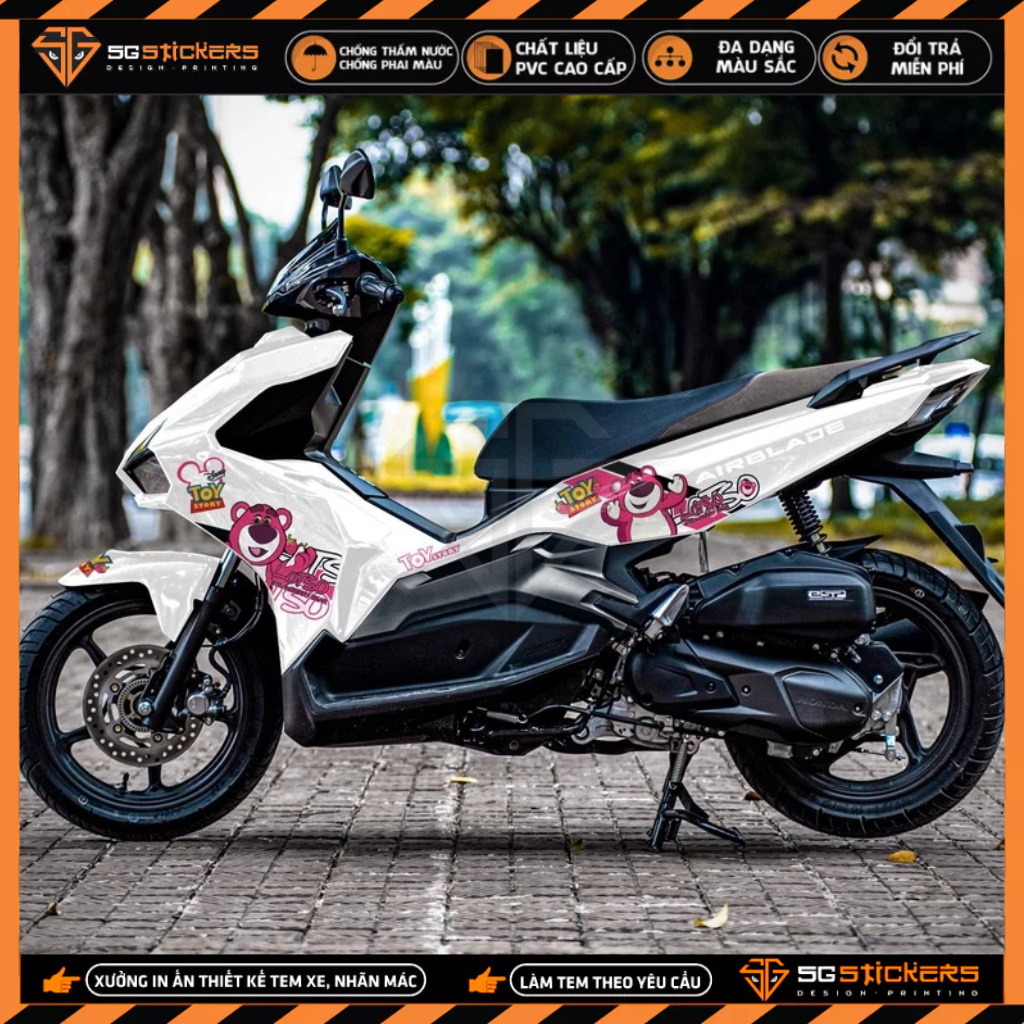 Tem dán xe Air Blade AB Mẫu Gấu Lotso Chất Liệu Decal Cao Cấp Chống ...