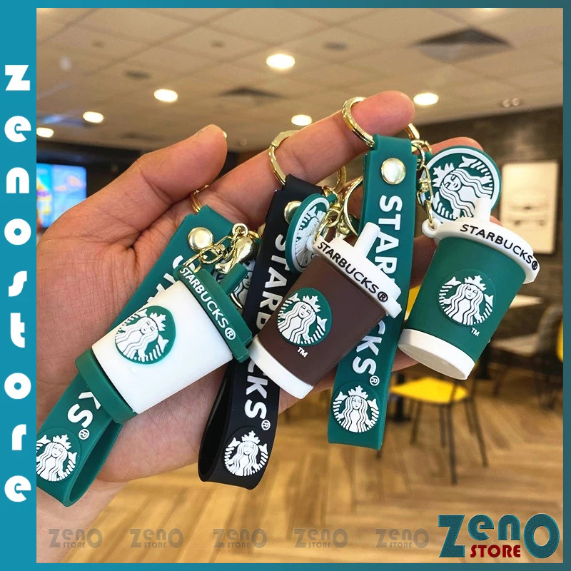 Móc khóa ly cafe Starbucks,móc gấu silicon nhiều mẫu, móc chìa khóa ...