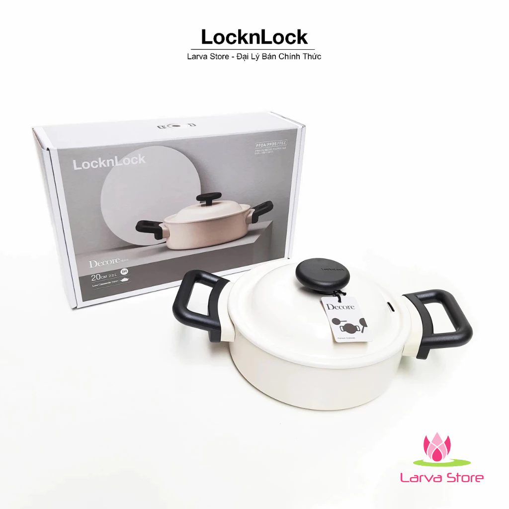 Nồi Decor LocknLock Lòng Phủ Chống Dính Ceramic LDE1207IH 20cm - Màu ...