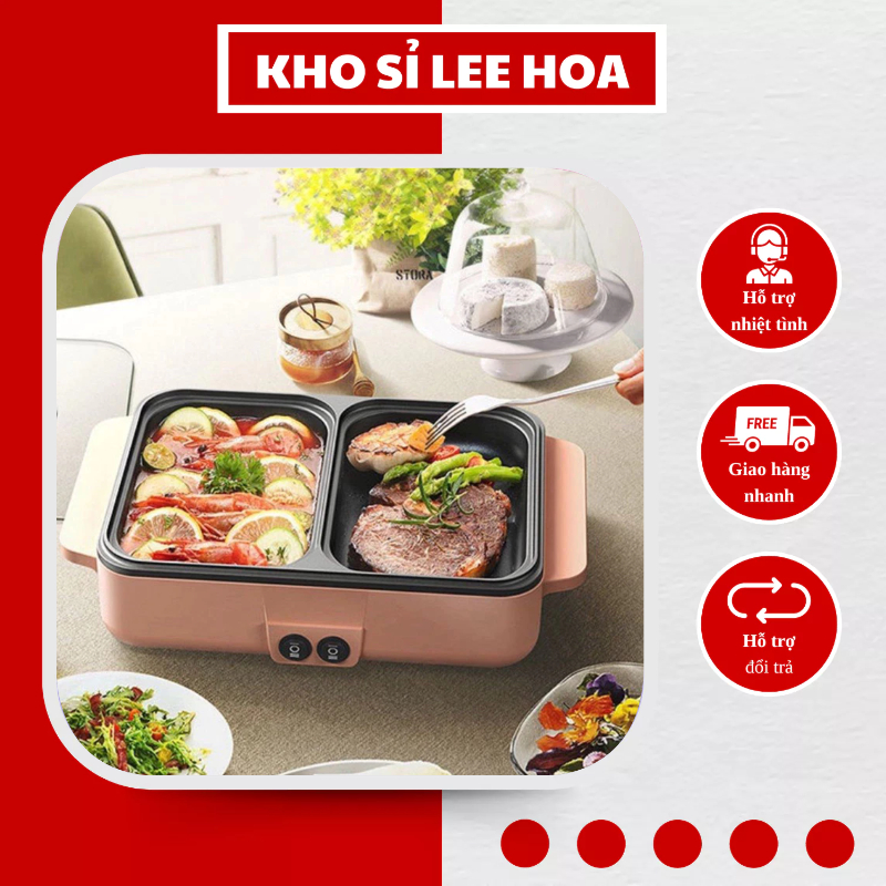 Bếp Lẩu Nướng 2 Ngăn Đa Năng SHANBAN, Nồi Lẩu Nướng 2 In1 Điều Chỉnh ...