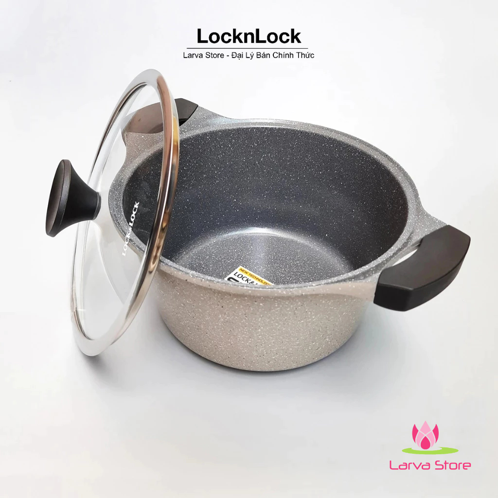 Nồi Đá Lock&Lock Stone LCA6244D 24cm Lòng Chống Dính Siêu Bền Đáy Từ ...