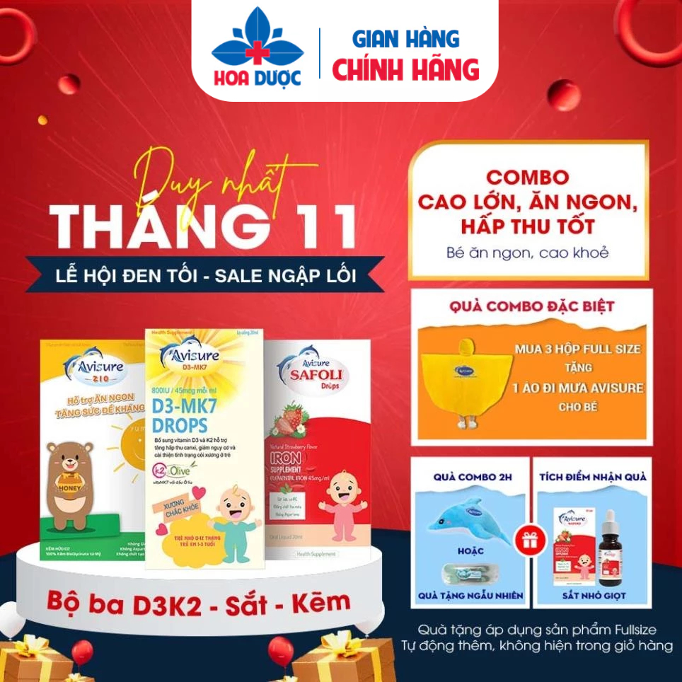Tích điểm đổi quà - Bộ ba Avisure D3MK7 - Safoli Drop - ZiO bổ sung ...