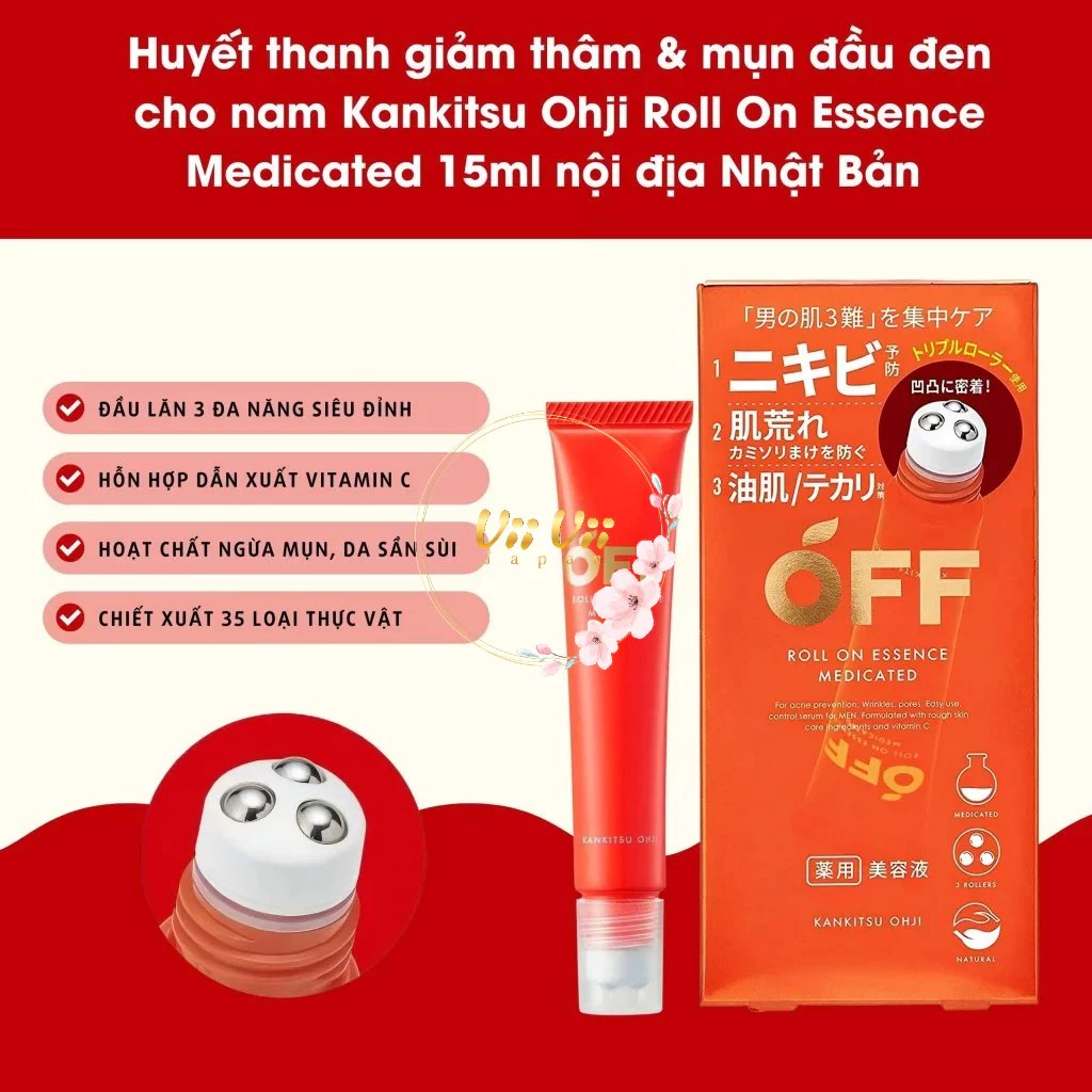 THANH LĂN GIẢM THÂM & MỤN ĐẦU ĐEN OFF ROLL ON ESSENCE MEDICATED KANKITSU OHJI | Shopee Việt Nam