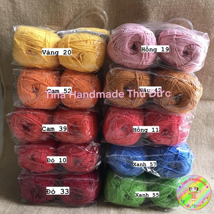 COMBO 10 CUỘN LEN MILK COTTON 125G LOẠI 1 - LEN MILK 125G LOẠI 1 - LEN ...